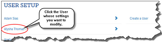 Modify User Settings